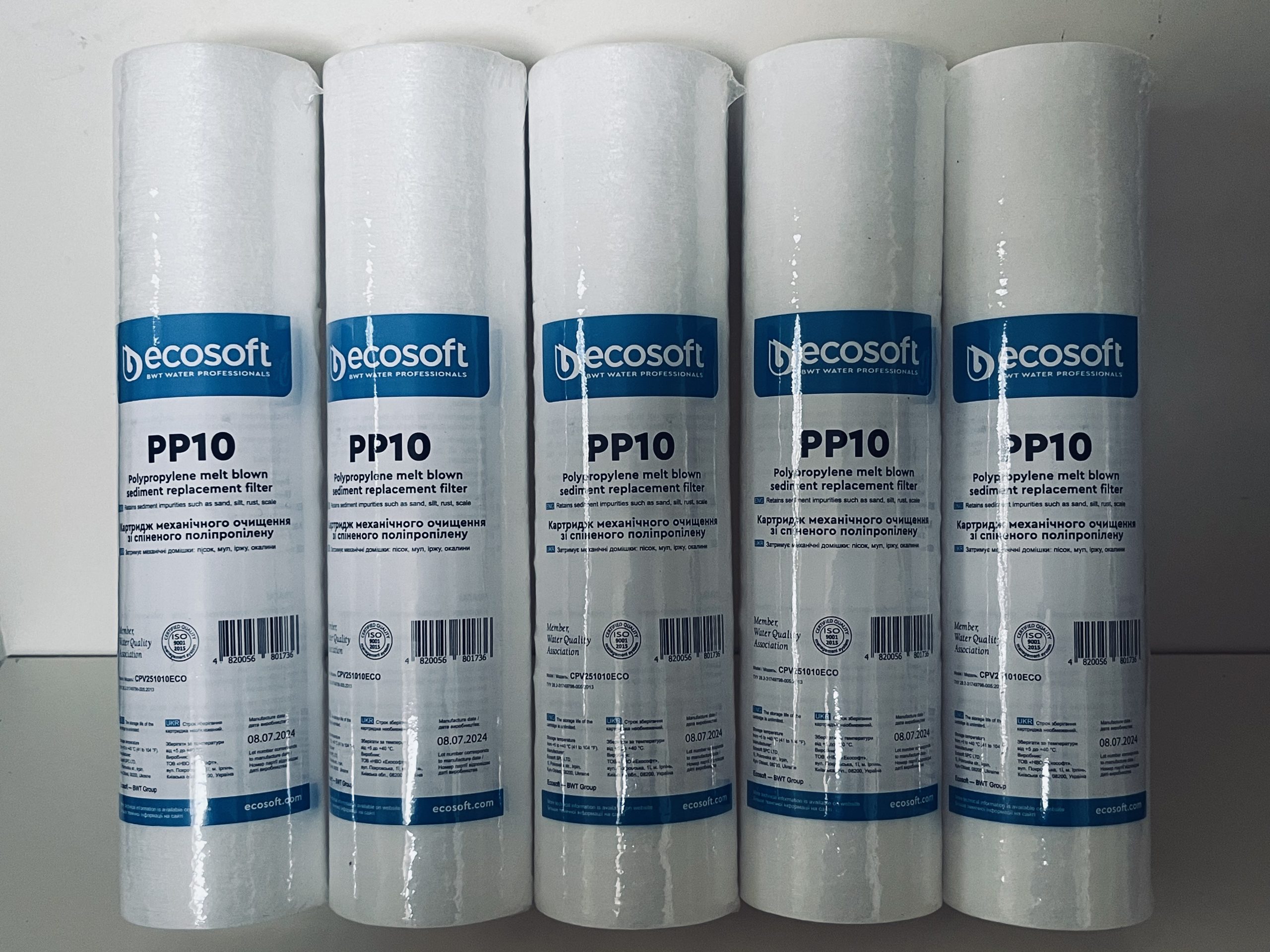 Ecosoft PP melt blown sediment filter, 2.5″×10″, 10 micron - 5/€20 - All Ireland Water Vision